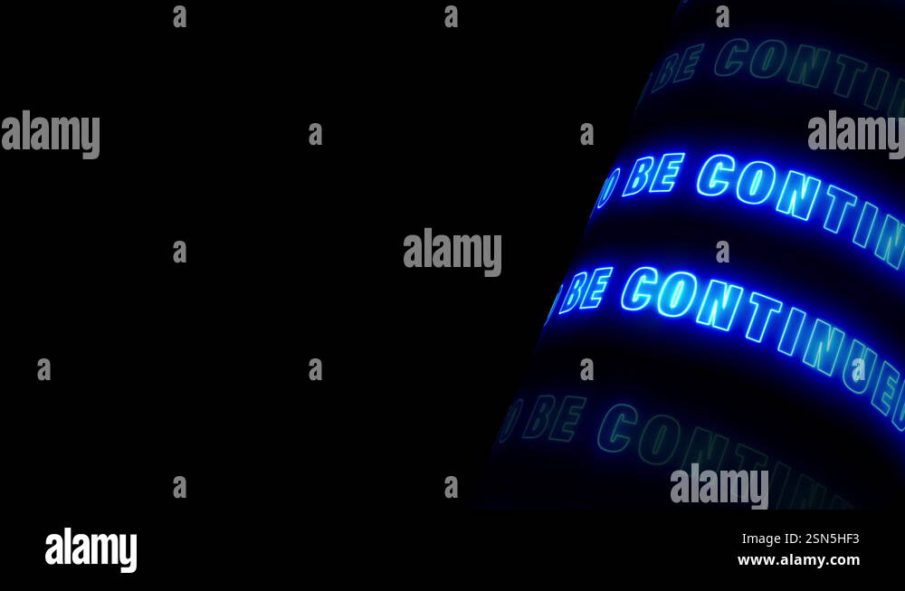 To be continued 3D glow neon tube text abstract background Stock Video ...