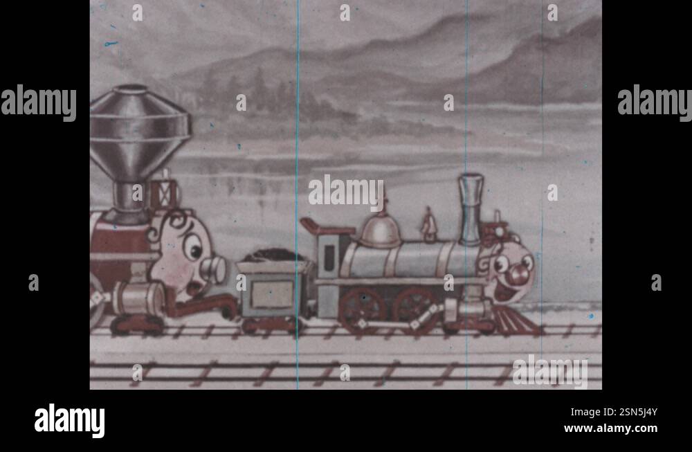 1950s: New locomotive switches tracks and backs up to stranded train ...