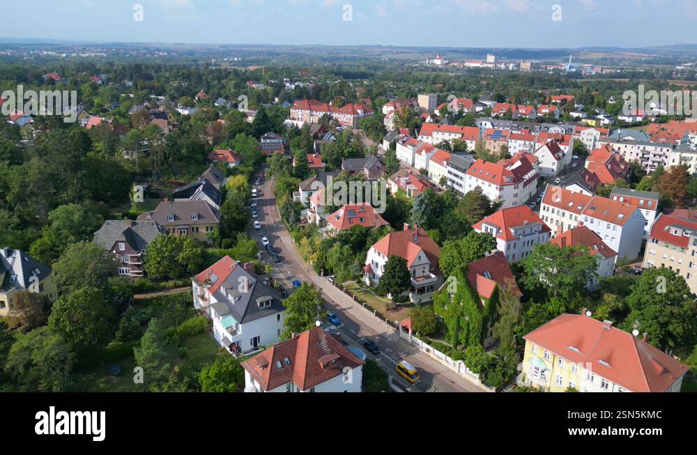 stately city villas Halle saale in germany. Fantastic aerial view ...