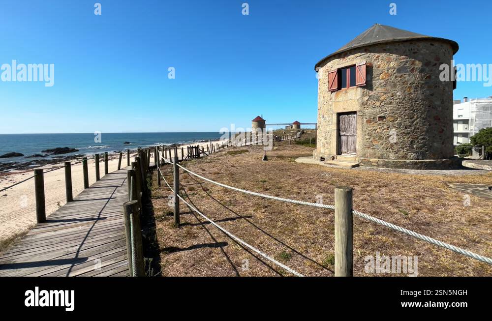 Stone Building near Camino Coastal Route in Portugal Alongside Wooden ...