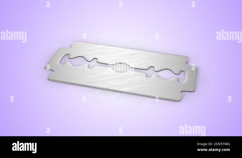 3D Razor Blade on a Light Background. Razor Blade 3D Animation. 4K ...