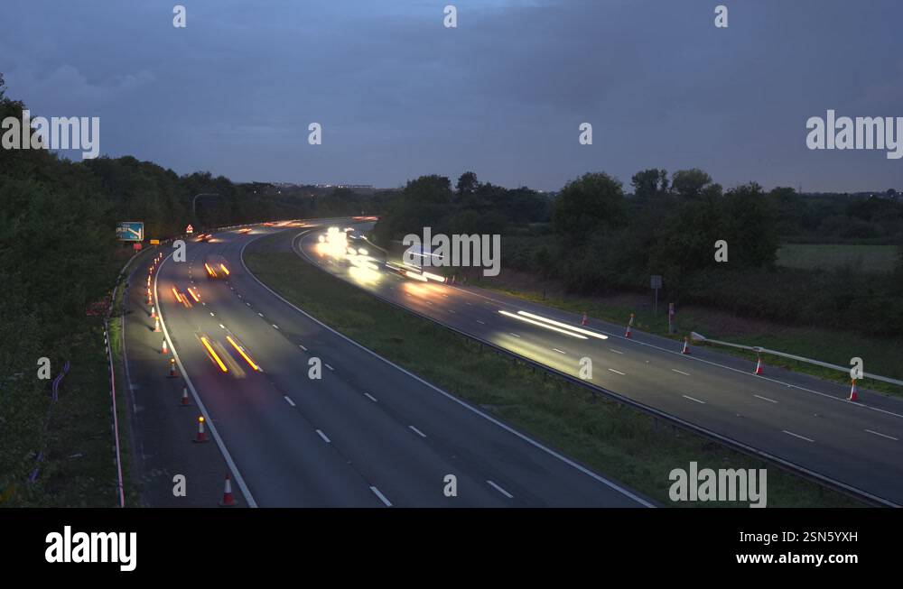 Traffic trails of vehicles on motorway Stock Videos & Footage - HD and ...