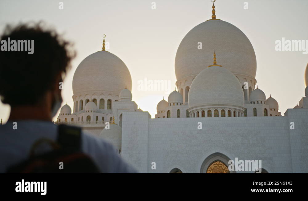 Tourist Enjoying The Sheikh Zayed Grand Mosque in Abu Dhabi, United ...