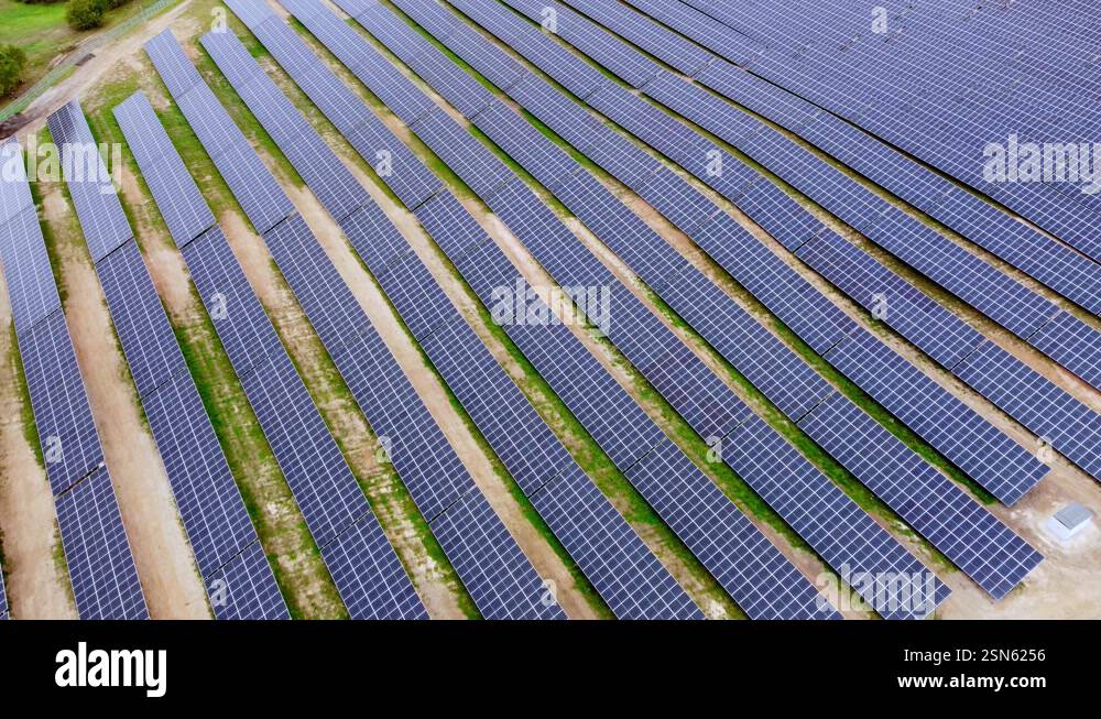 Solar Panel Farm with Structured Rows for Optimized Renewable Energy ...