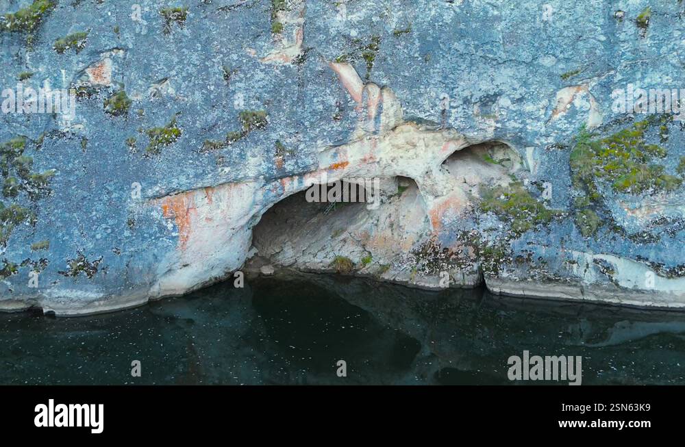 Bazhukovo, Russia. Autumn landscape. Serga River. Rock - Karstov Bridge Stock Video Footage - Alamy