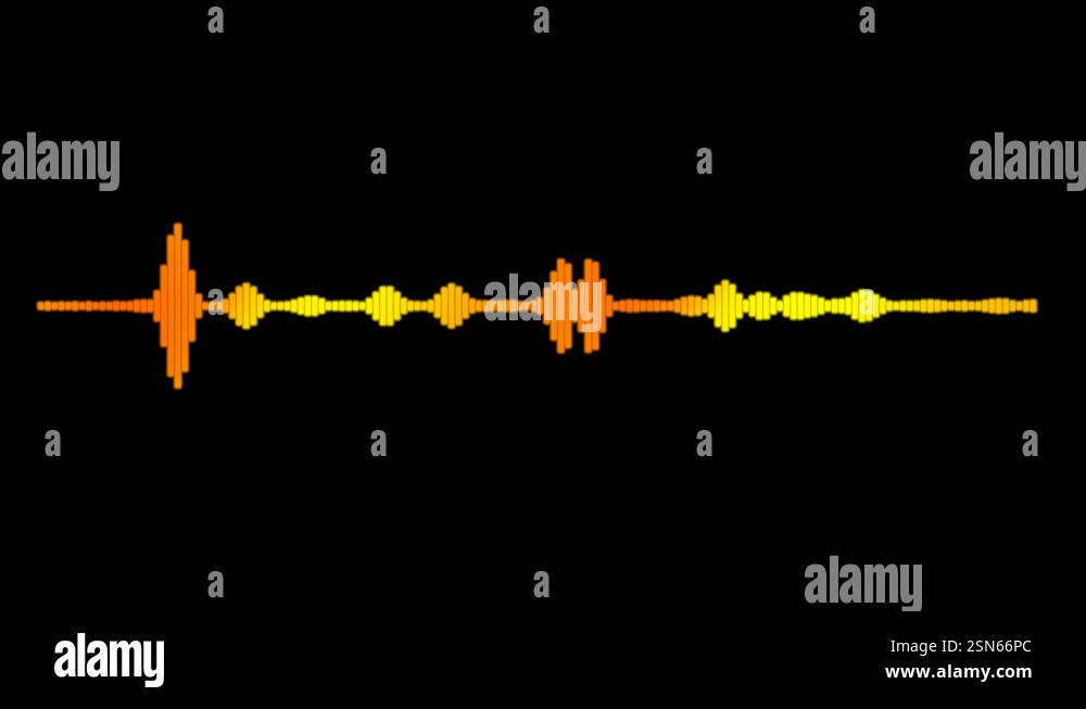 Digital waveform of sound energy with nice floating colors on black ...
