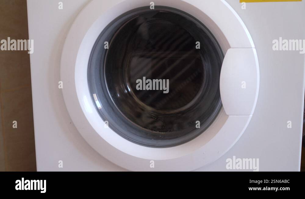 Washing machine finishing the centrifuge process Stock Video Footage ...