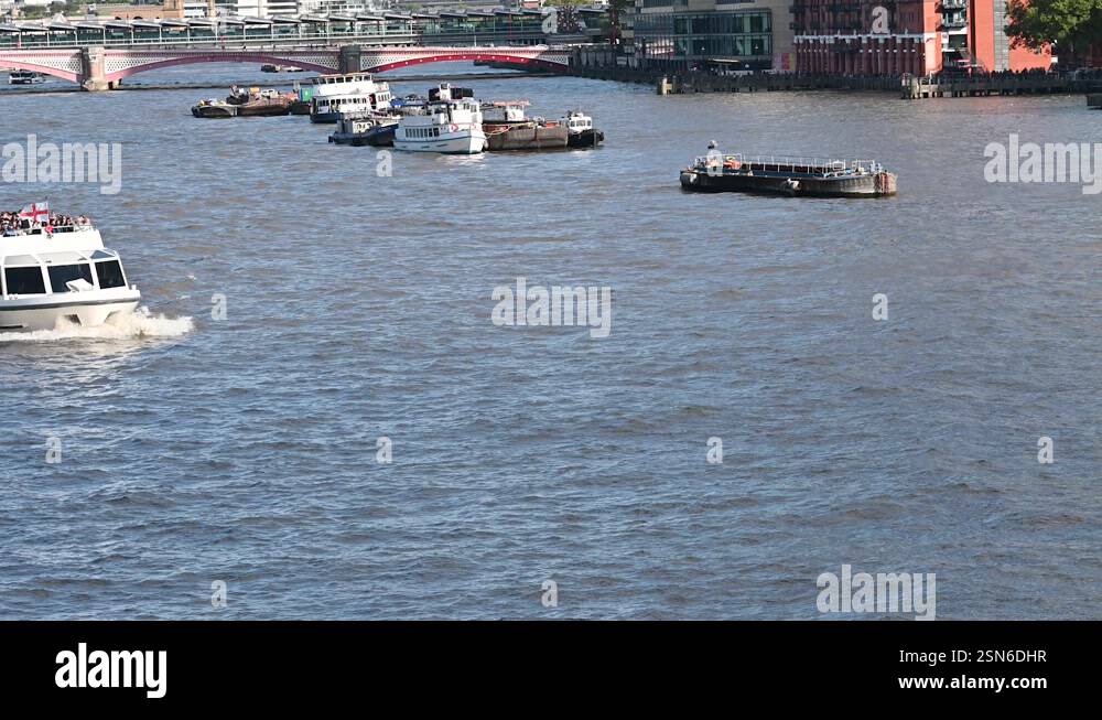 London, United Kingdom (UK) - 10/08/2024: Mercuria Boat with a British ...