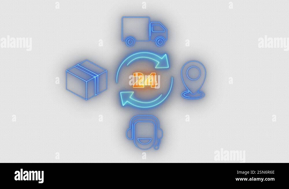 Concept of E-commerce, delivery and logistic chain sign. Freight ...
