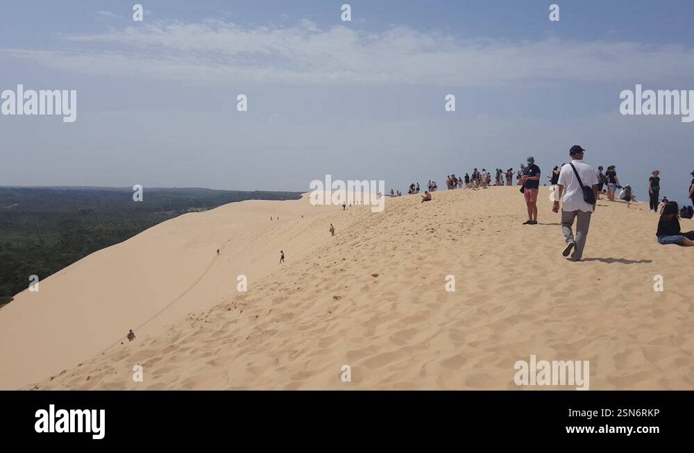 people on the peak of the Pilate dune. Arcachon, France - July 30, 2024 ...