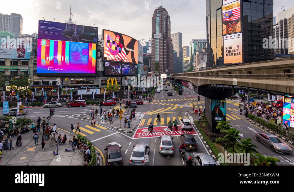 Kuala Lumpur, Malaysia, September 1, 2024: Time lapse day to night at ...