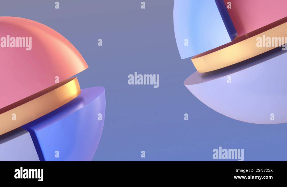 Abstraction in the form of moving spheres composed of segments. 3d ...