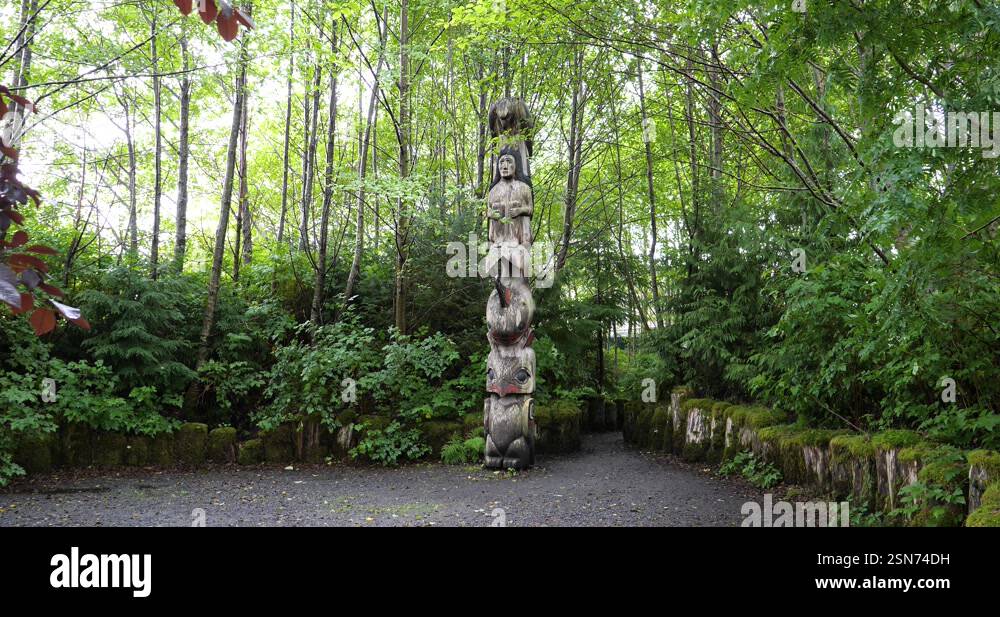 Majestic Totem Pole at Potlatch Totem Park and Museum in Ketchikan ...