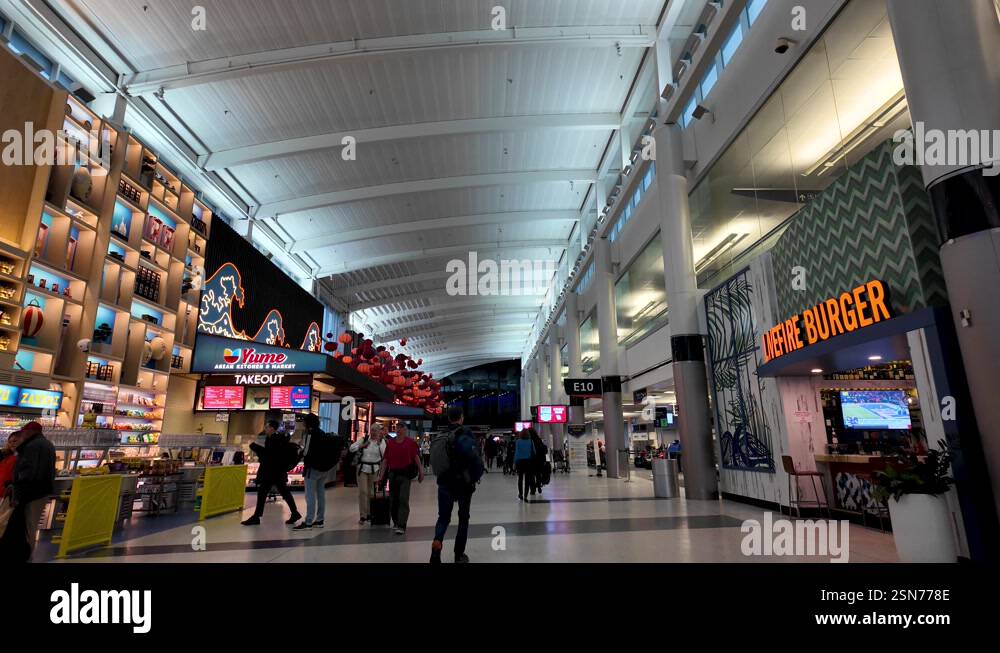 Houston, United States - 01/23/2024: Interior Terminal E of George W ...
