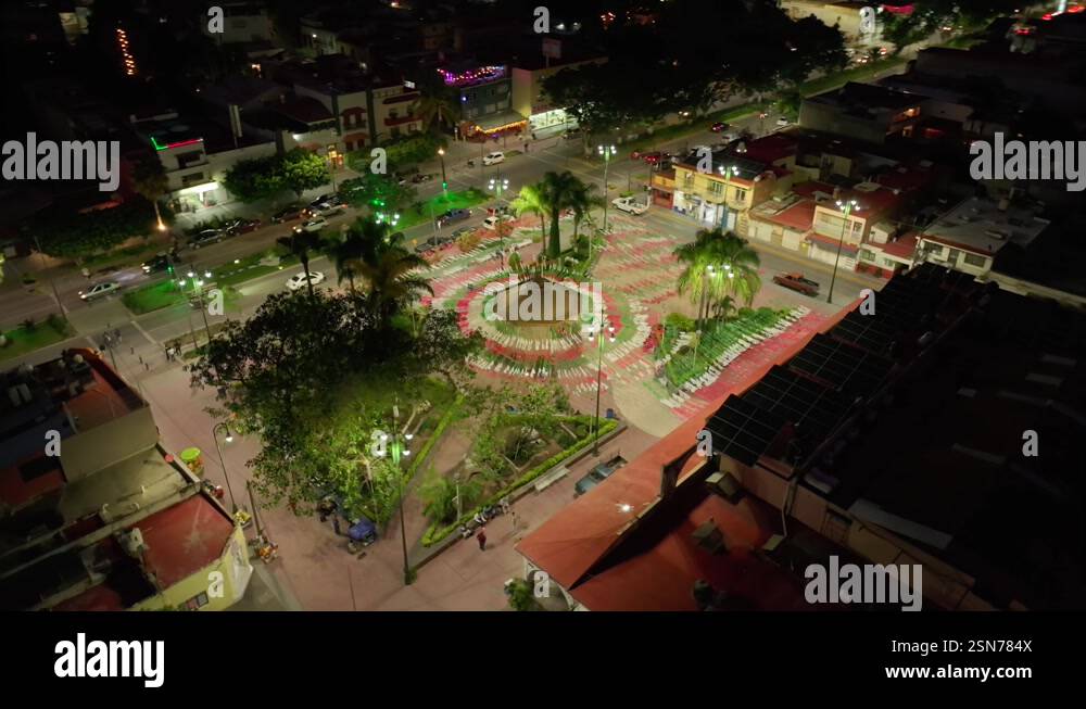 Main square and park in Chapala city, decorated with Mexican paper ...