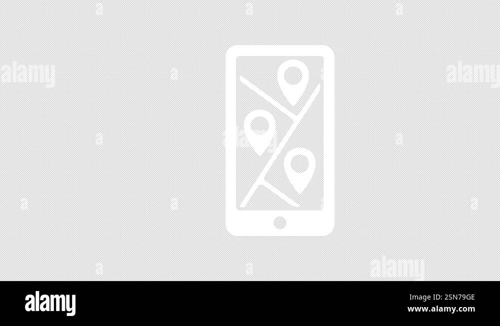 Pinpoints and map on smartphone, geolocation, location, pointer Stock ...
