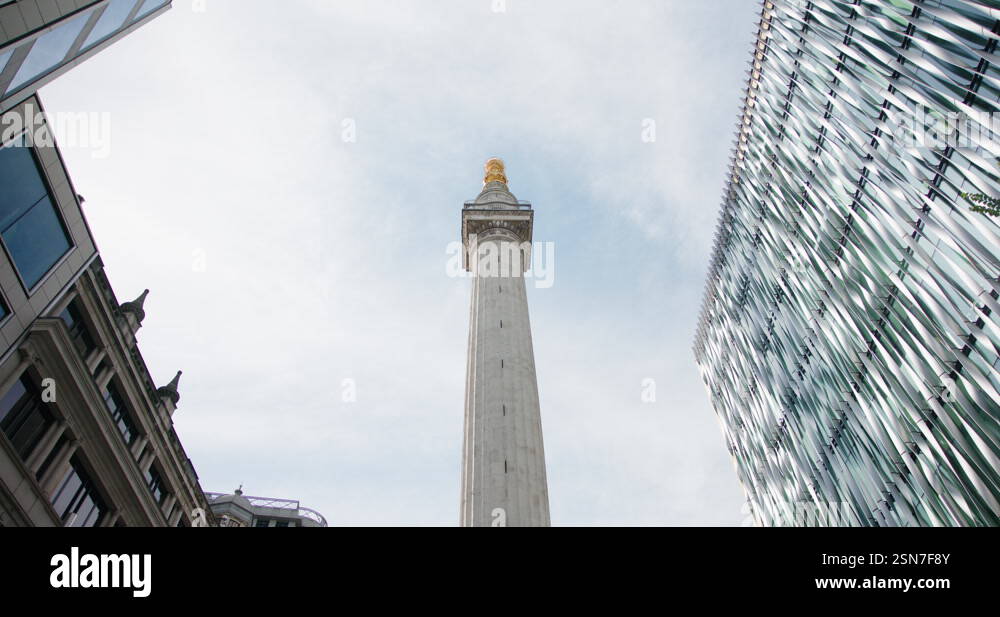 Monument Column to the Great Fire of London, United Kingdom Stock Video ...