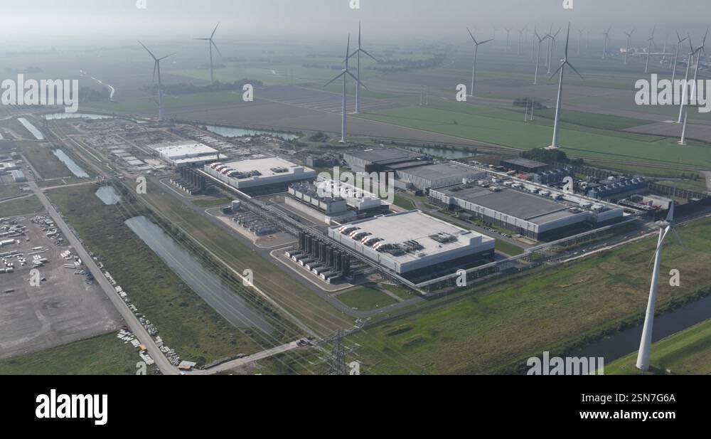 Detail of a large data center, big tech and data, internet and ...