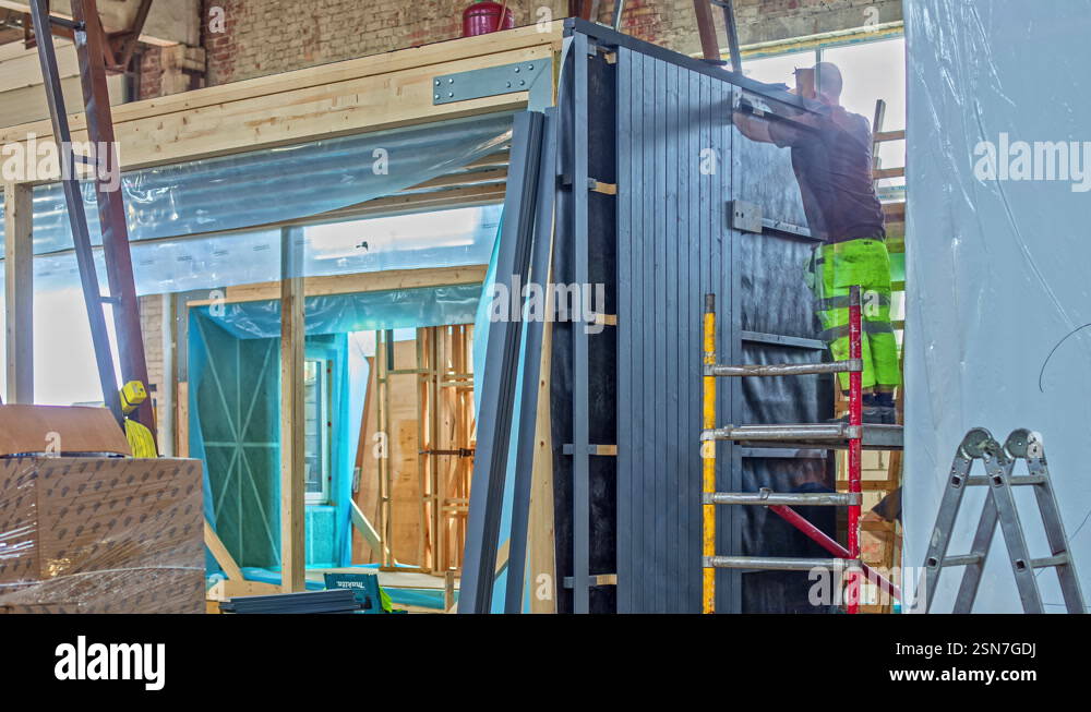 Wall part prefabricated house Stock Videos & Footage - HD and 4K Video ...