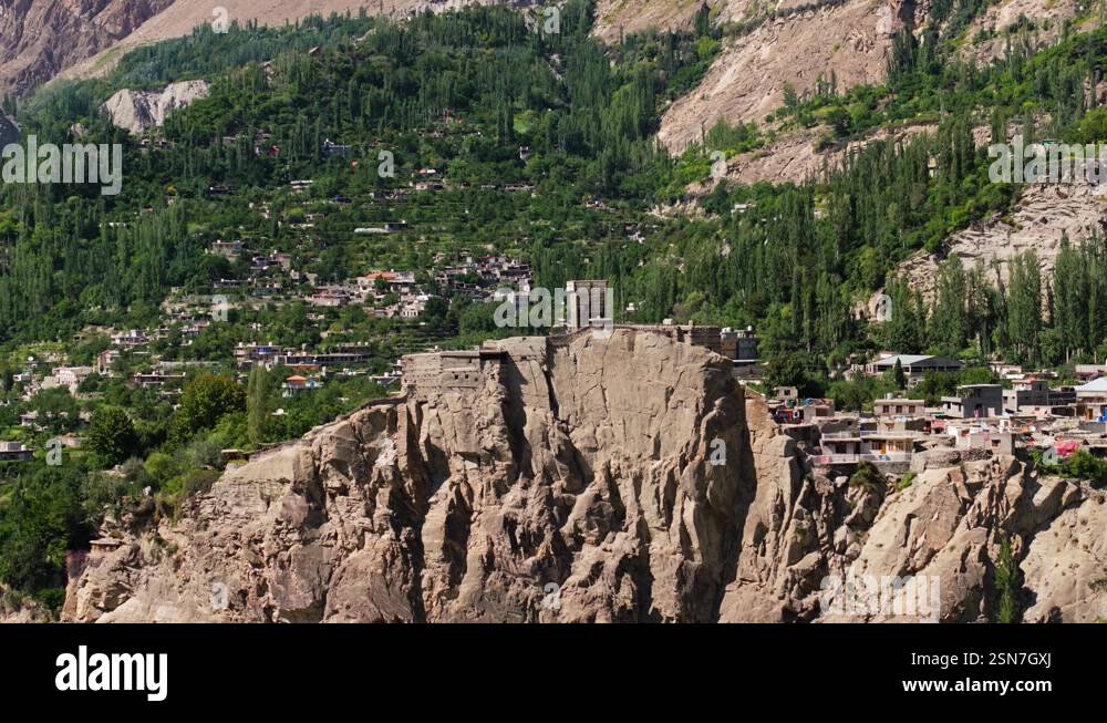 Hunza Valley, Pakistan - 09/10/2024: Establishing Aerial View of Altit ...