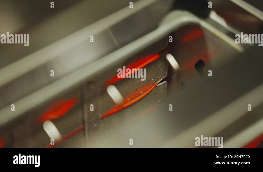 Extreme close up look at the heating element of a toaster Stock Video ...