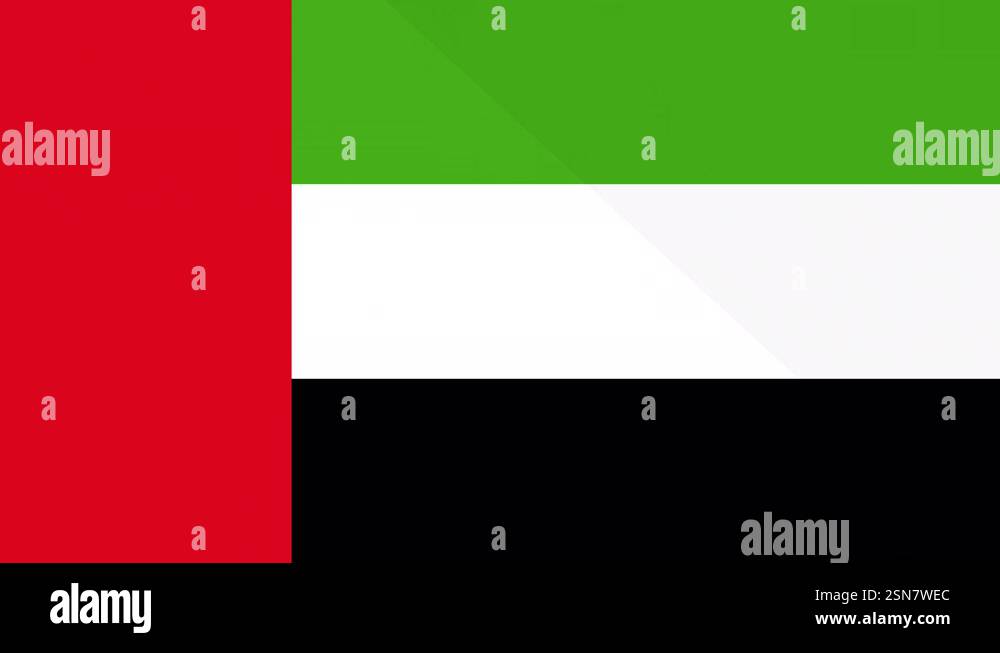 Animation of the appearance and disappearance of a flat flag 2D UAE ...