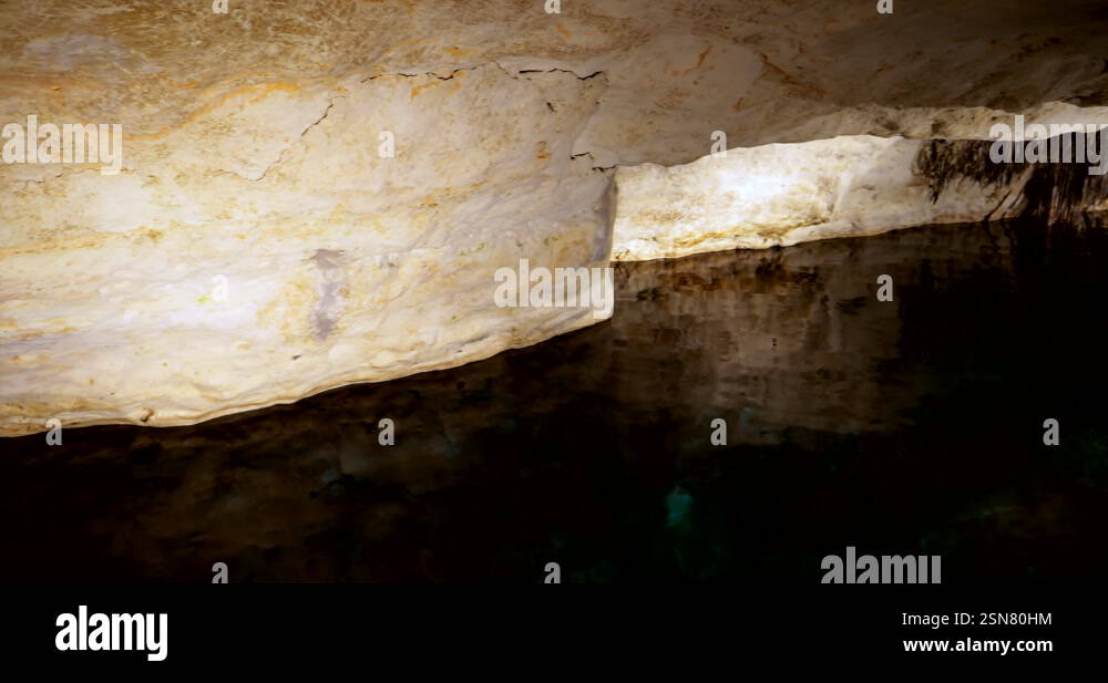 Underground Cave with Still Water Reflection Stock Video Footage - Alamy