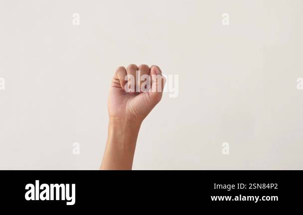 Hands, wave and sign for hello, goodbye or friendly greeting on white ...