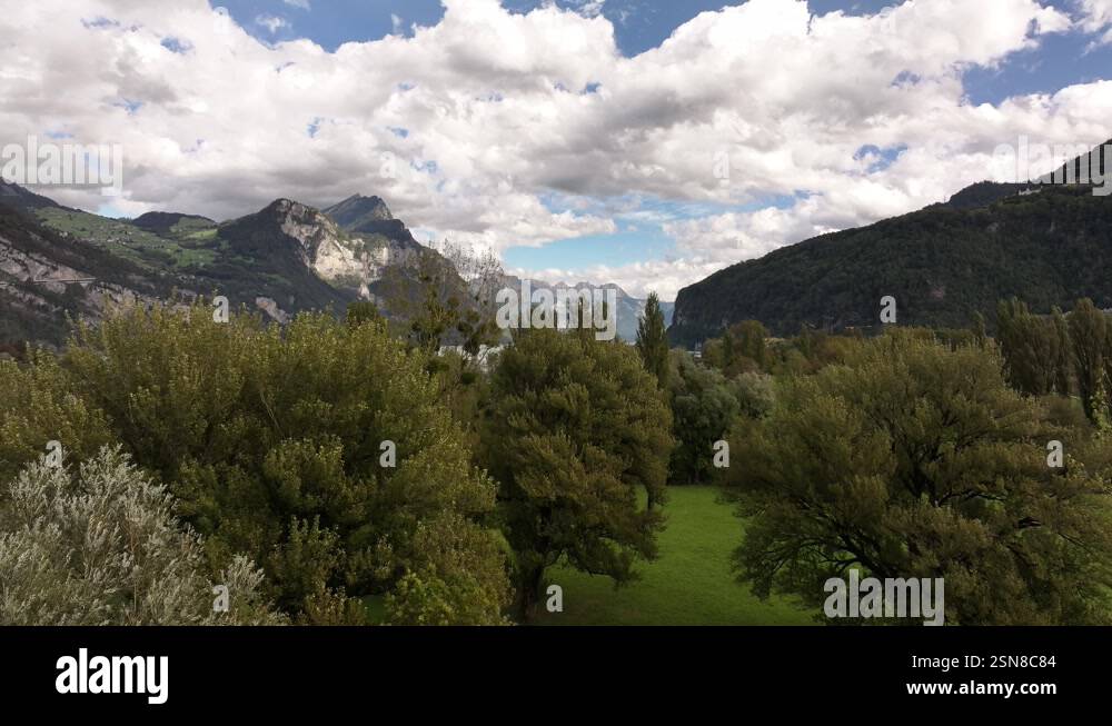 Amden-Weesen Mountain Peaks Along The Bays Of Lake Walensee In Stock ...