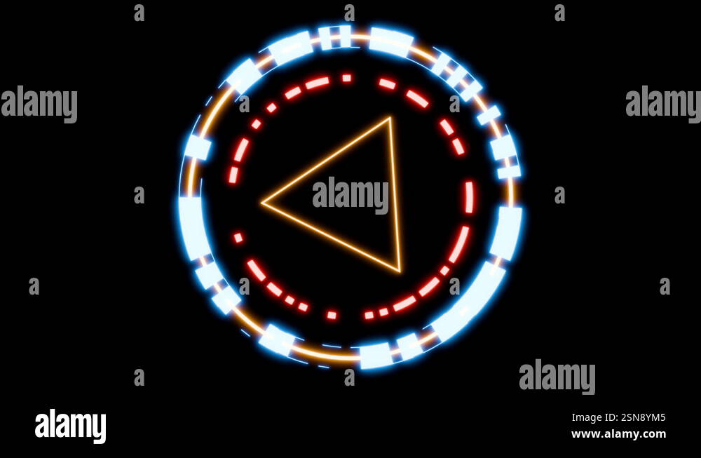 Aim HUD element target rings seamless loop 3d render. Analysing data, display Stock Video ...