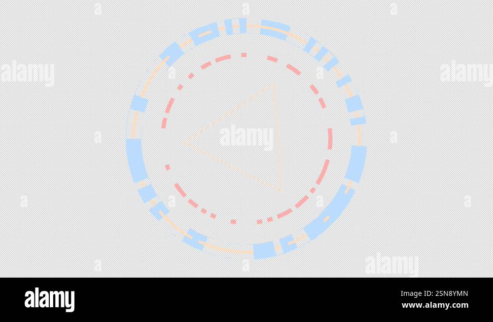 Aim HUD element target rings seamless loop alpha channel 3d render. Analysing Stock Video ...
