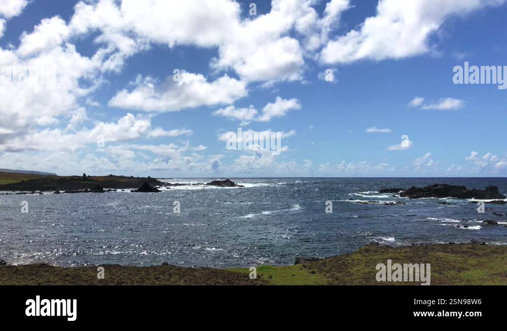 Sea in Hanga Roa, Easter Island, Rapa Nui, Polynesia, Chile, Latin ...