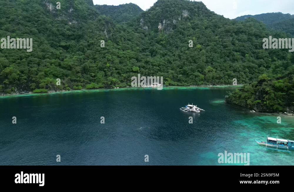 Coron fly through Drone shot in 4k resolution of the Philippines ...