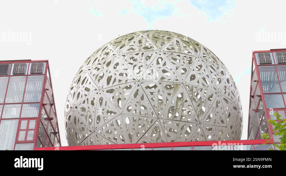 Poitiers, France - 10/17/2024: Geometric dome structure at Futuroscope ...