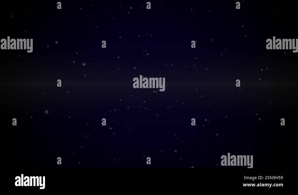 Star-filled night sky with bright particles moving across deep space ...