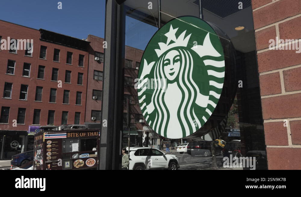 Starbucks window coffee shop Stock Videos & Footage - HD and 4K Video ...