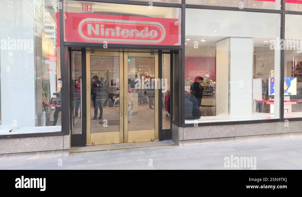 Entrance to Nintendo store in Rockefeller Plaza 4k Stock Video Footage ...