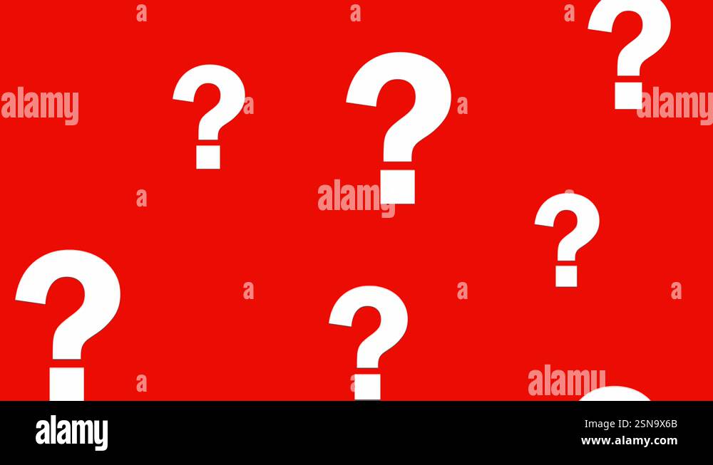 Animated kinetic moving question mark marks background text symbol ...
