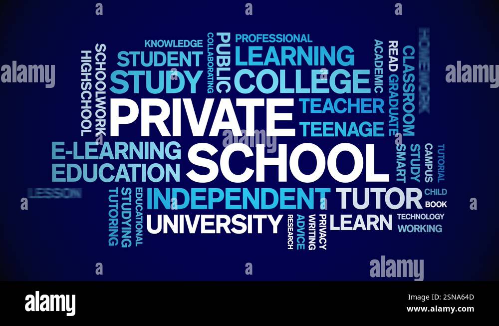 Private School animated word cloud,animation kinetic typography ...