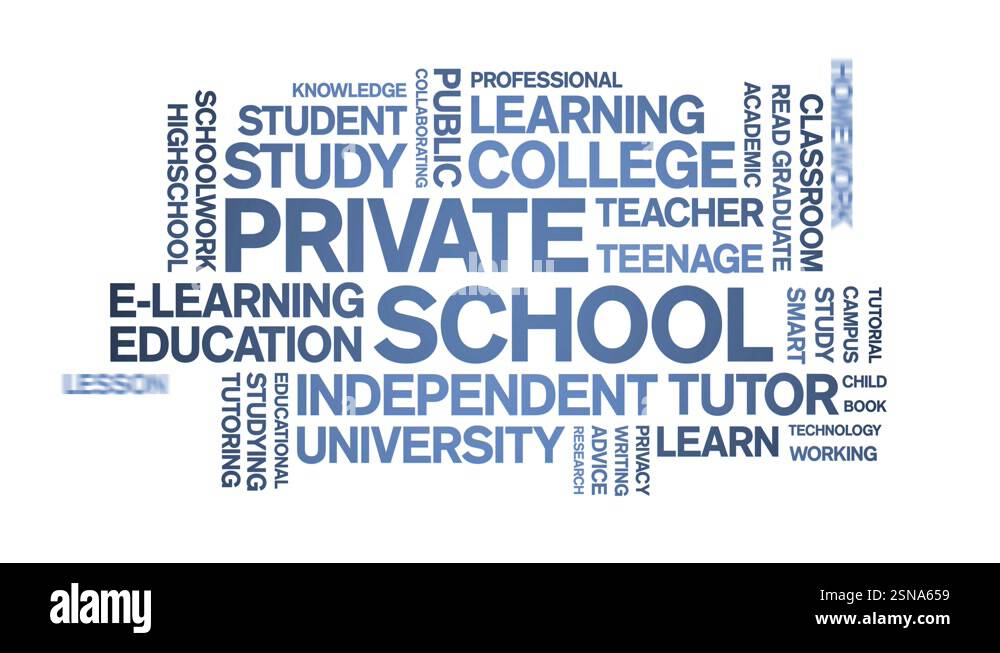 Private School animated word cloud,animation kinetic typography ...