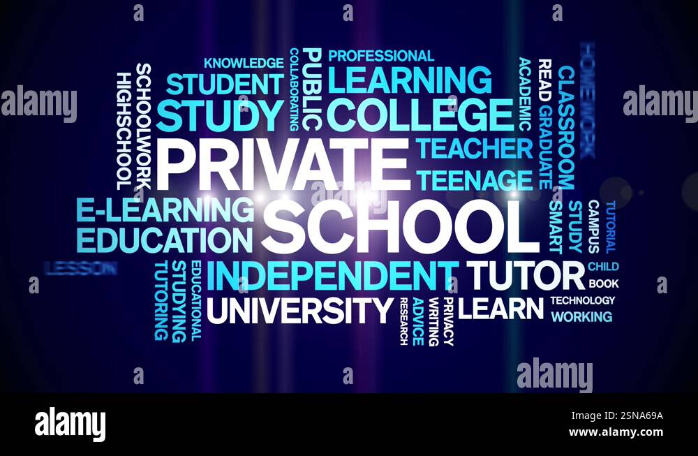 Private School animated word cloud,animation kinetic typography ...