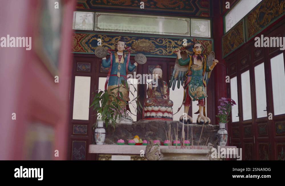 Shot of a traditional Malaysian god at Chin Swee Caves Temple in ...
