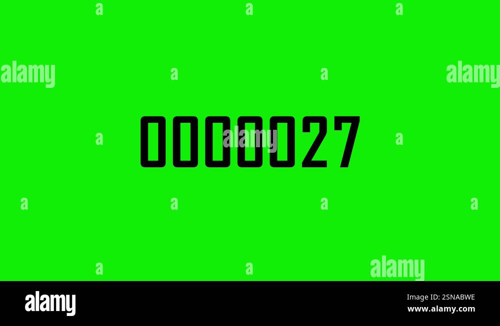 Counter from 0 to 100 in 25 seconds, black numbers on green screen ...