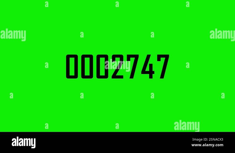 Counter from 0 to 10 thousand in 25 seconds, black numbers on green ...