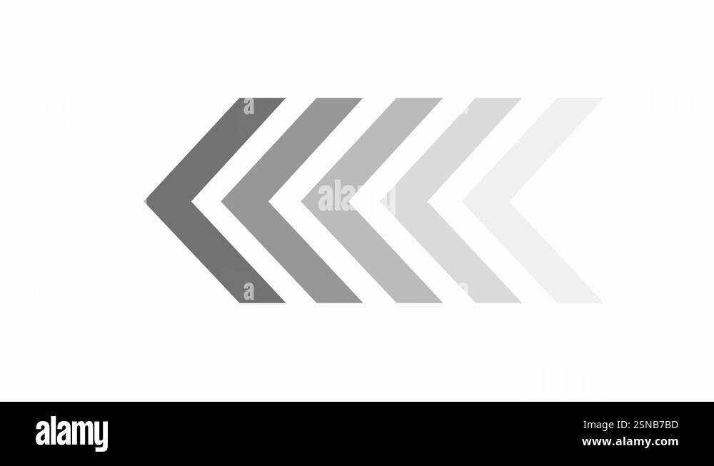 4K silhouette arrows animation in black color isolated on white chroma ...