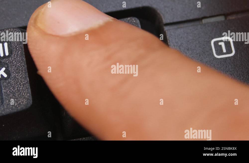 Pause Break Key on Desktop Keyboard Pressed by Finger Hand Multiple ...