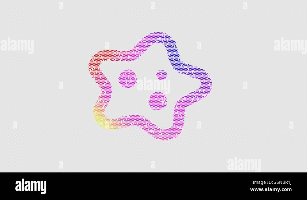 Icon disease is made up of LED square shapes that shimmer and flicker ...