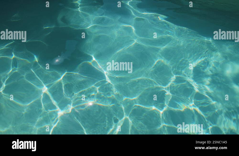 Clear Blue Pool Water, Slow Motion Abstract Sun Flares 4K Stock Video ...