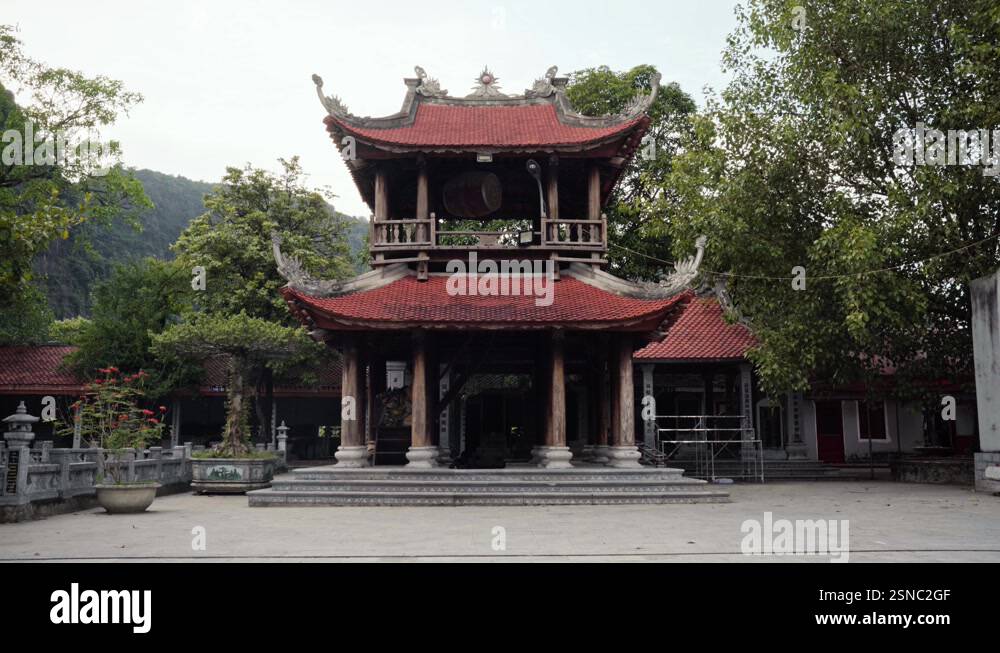 Traditional Vietnamese Temple Pavilion with Drum, Tam Coc, Vietnam Stock Video Footage - Alamy