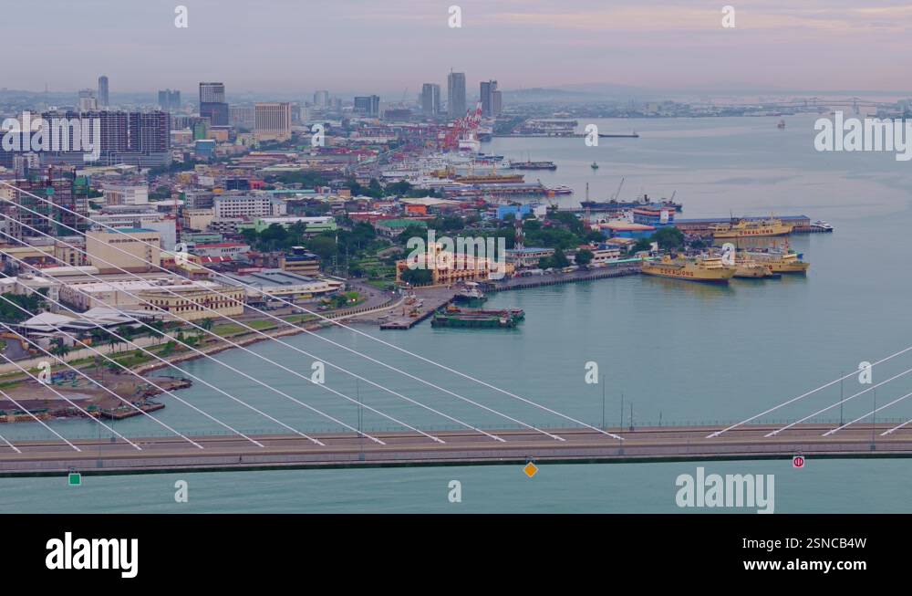 Bird’s-Eye View of the Cebu-Cordova Link Expressway Stock Video Footage ...
